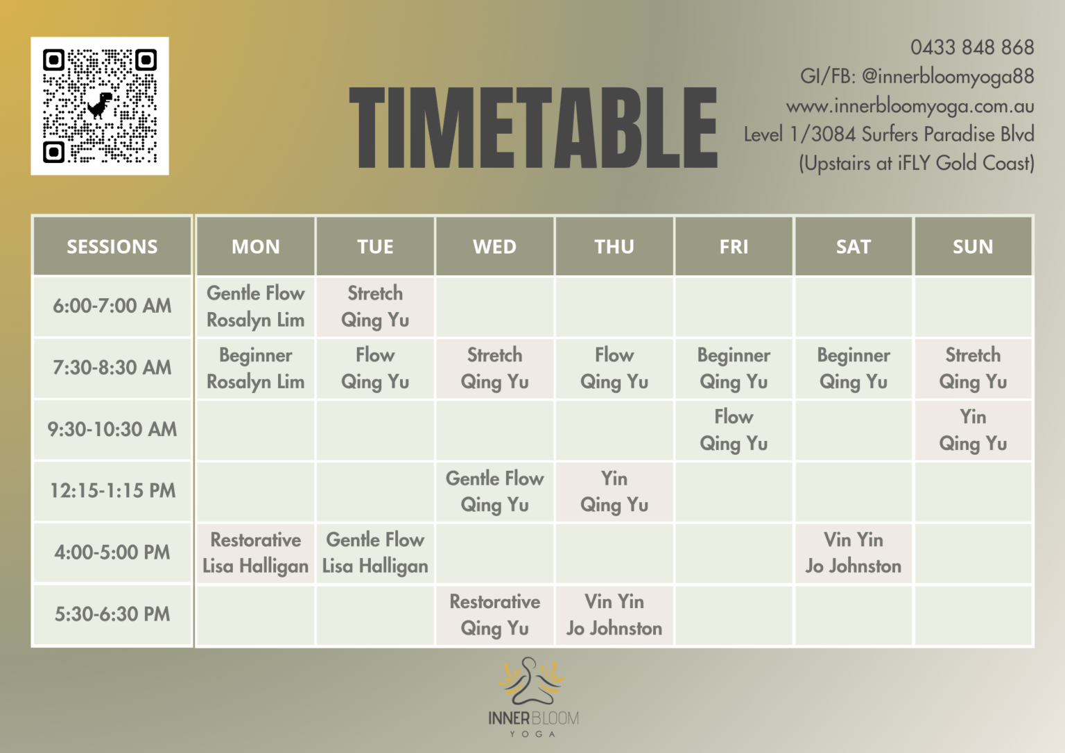 Timetable - Innerbloom Yoga